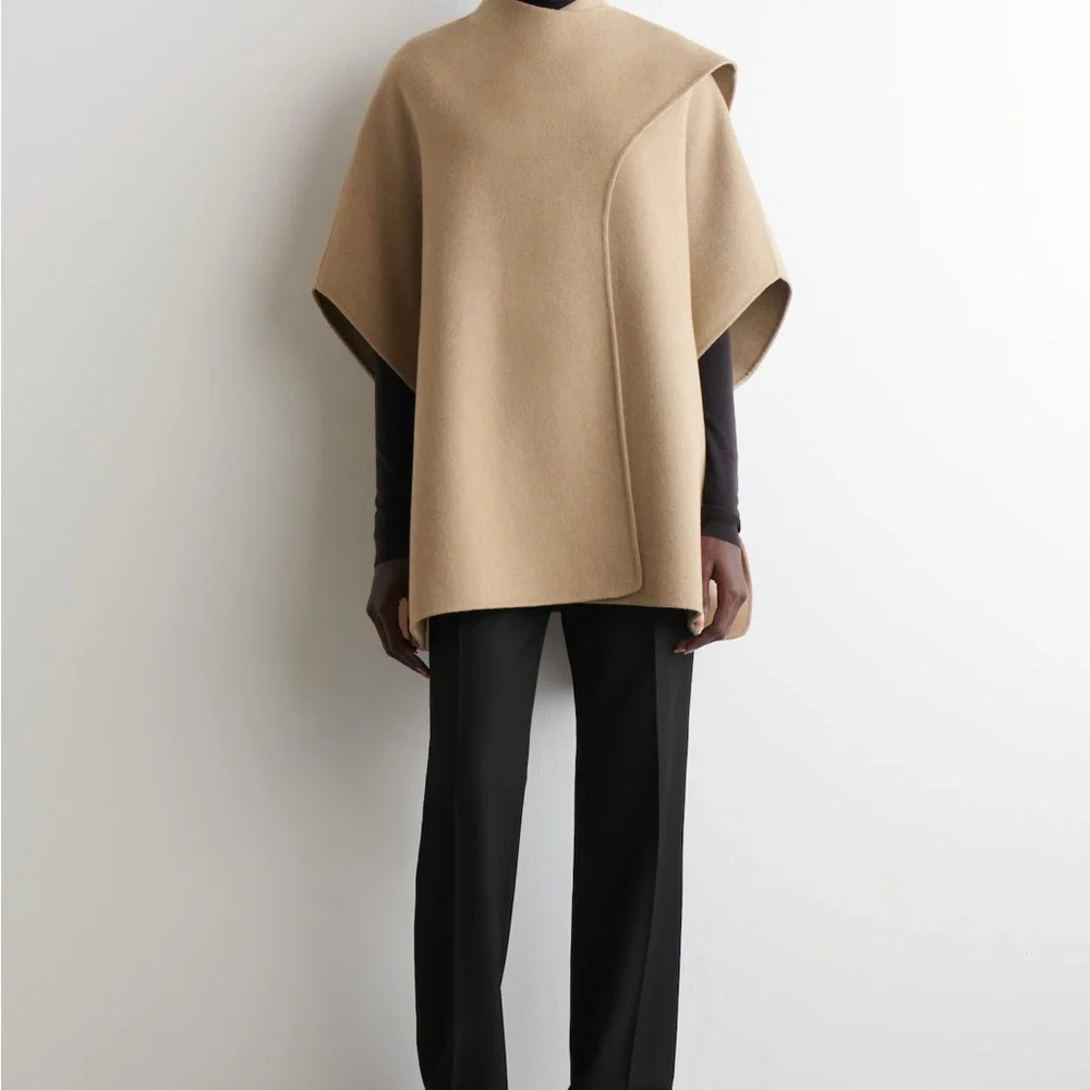 COS | Jackets & Coats | Cos Doublefaced Wool Scarf Cape Camel | Poshmark